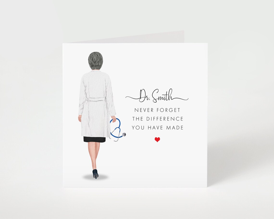 Doctor Retirement Card Female Doctor Appreciation - Etsy
