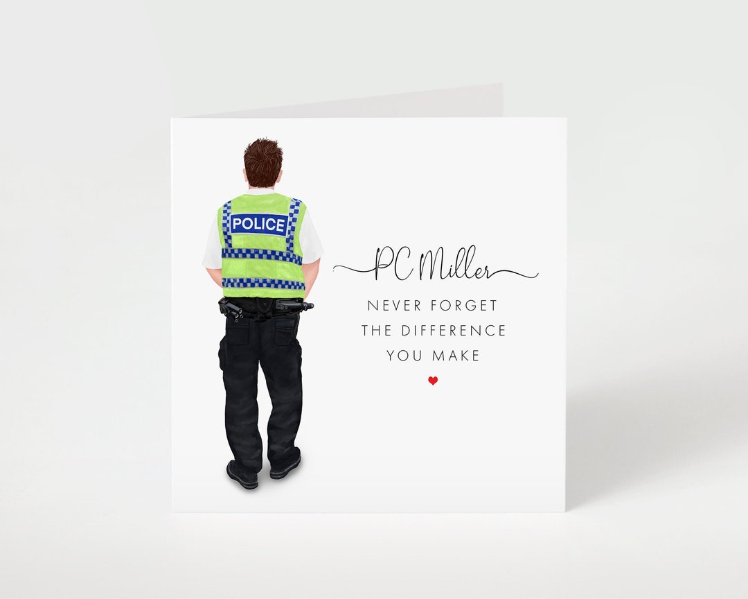 Police Thank You Card, Retirement Card, Personalised, British Policeman ...