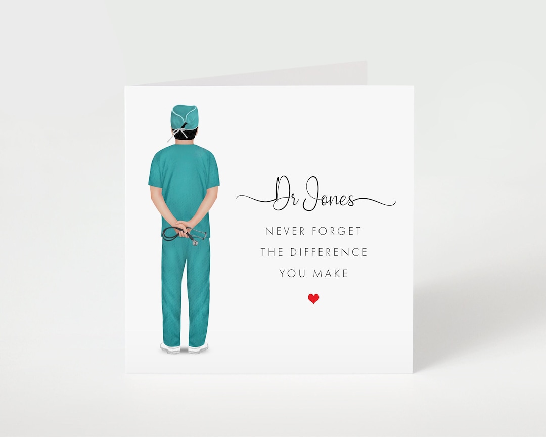 Doctor Thank You Card, Doctor Retirement Card, Surgeon Card ...