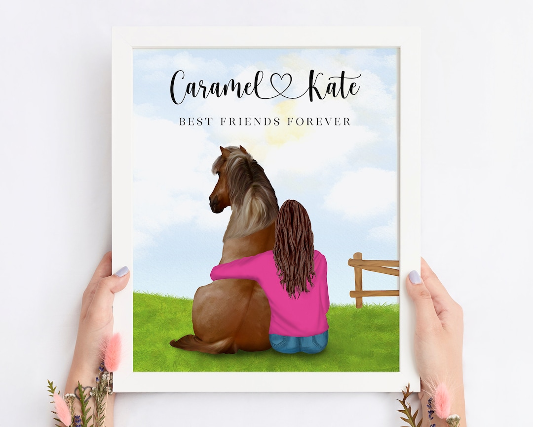 Horse Lover Gift, Girl and Horse Print, Girls Best Friend, Horse Owner ...