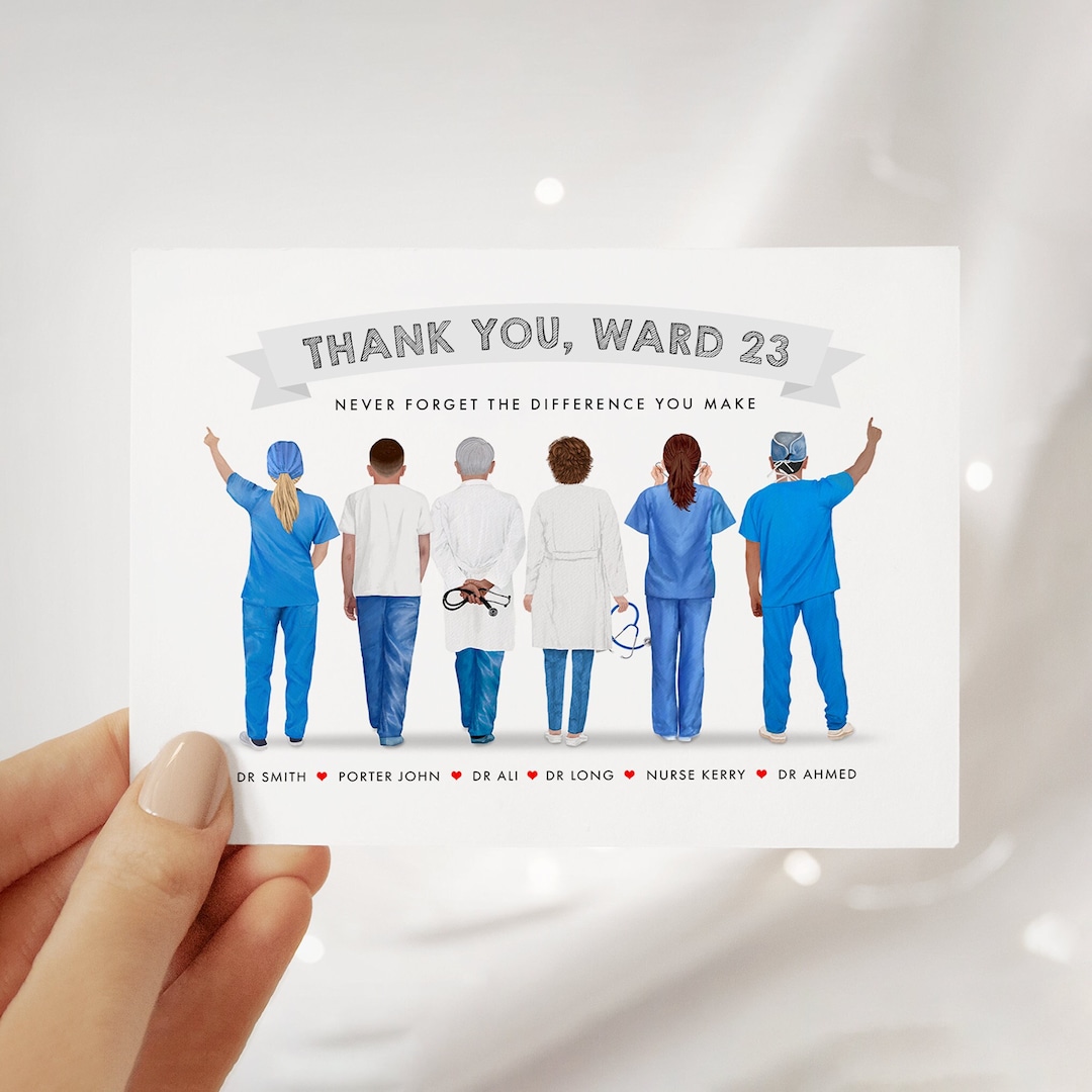 Doctor Thank You Card, Surgeon, Hospital Ward Card, Thank You Doctor ...