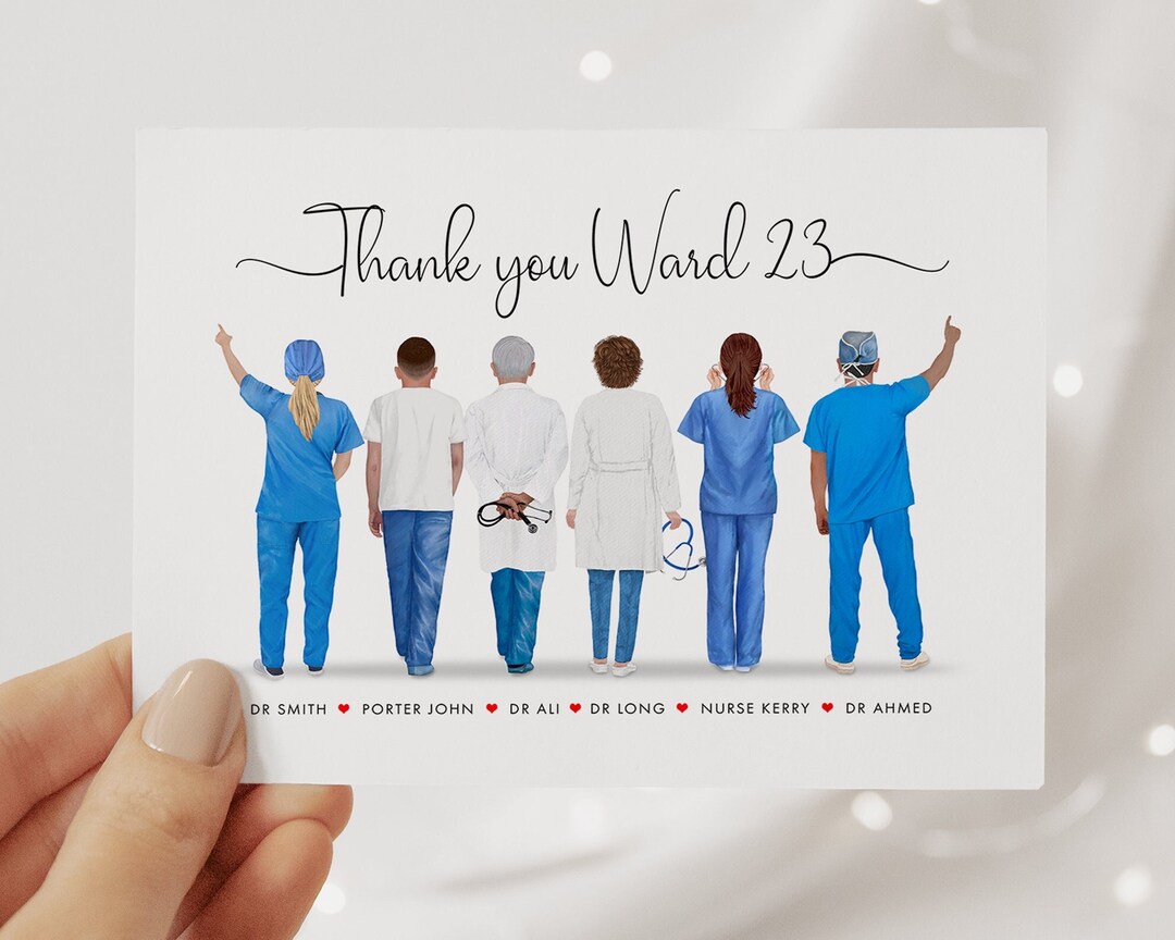 Doctor Thank You Card, Surgeon, Hospital Ward Card, Thank You Doctor ...