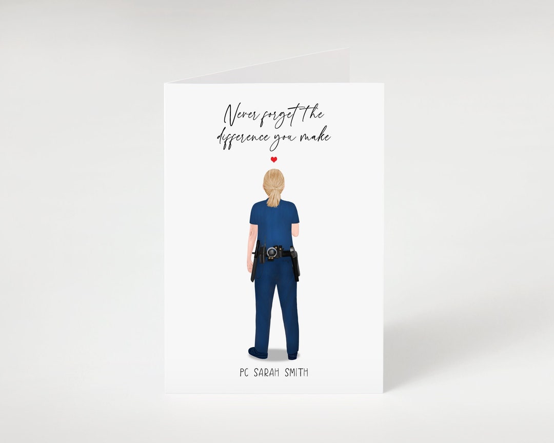 Police Officer Card Female, Thank You Card, Retirement Card ...