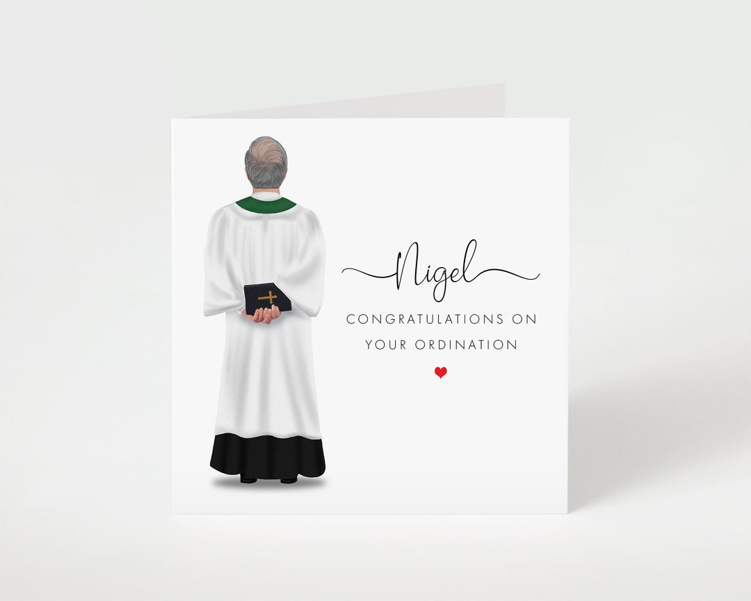 Ordination Card, Congratulations Vicar, Good Luck Card, New Vicar ...