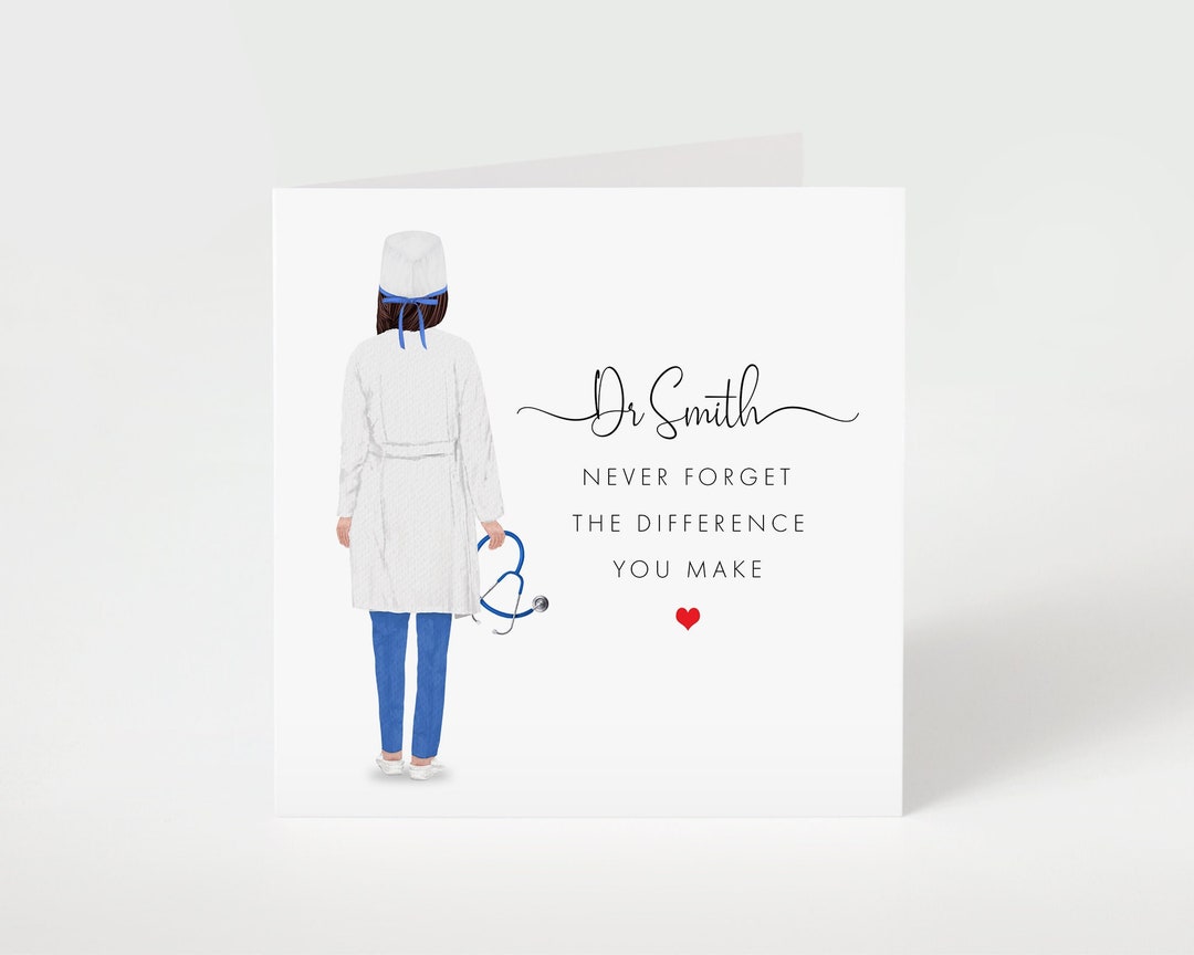 Doctor Thank You Card Female, Doctor Appreciation, Personalised Doctor ...