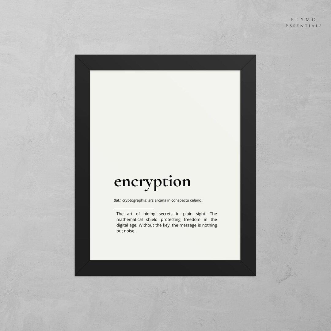 Encryption Definition Print – Minimalist Cybersecurity Tech Poster - Etsy