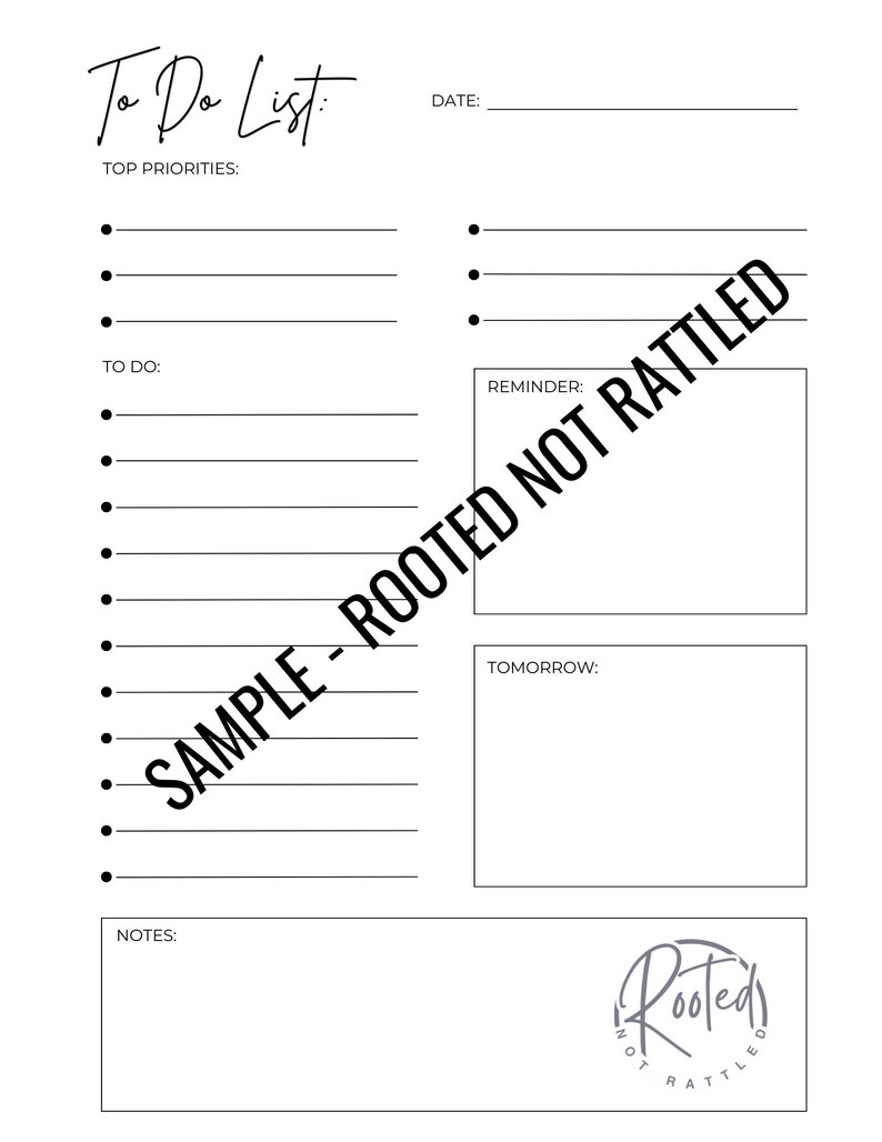 Daily to Do List Printable | Minimalist Planner Page | Simple Task ...