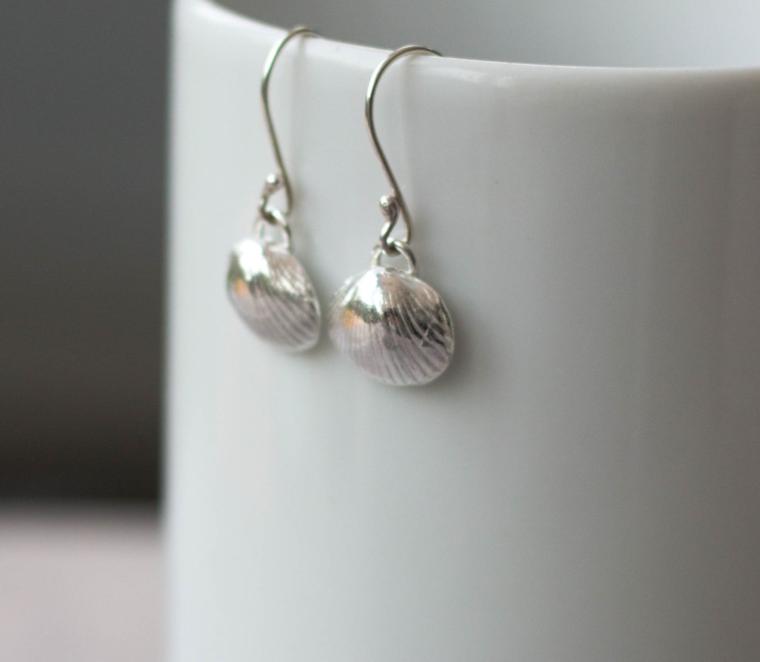 Silver Sea Shell Earrings, silver summer Earrings, summer jewellery ...