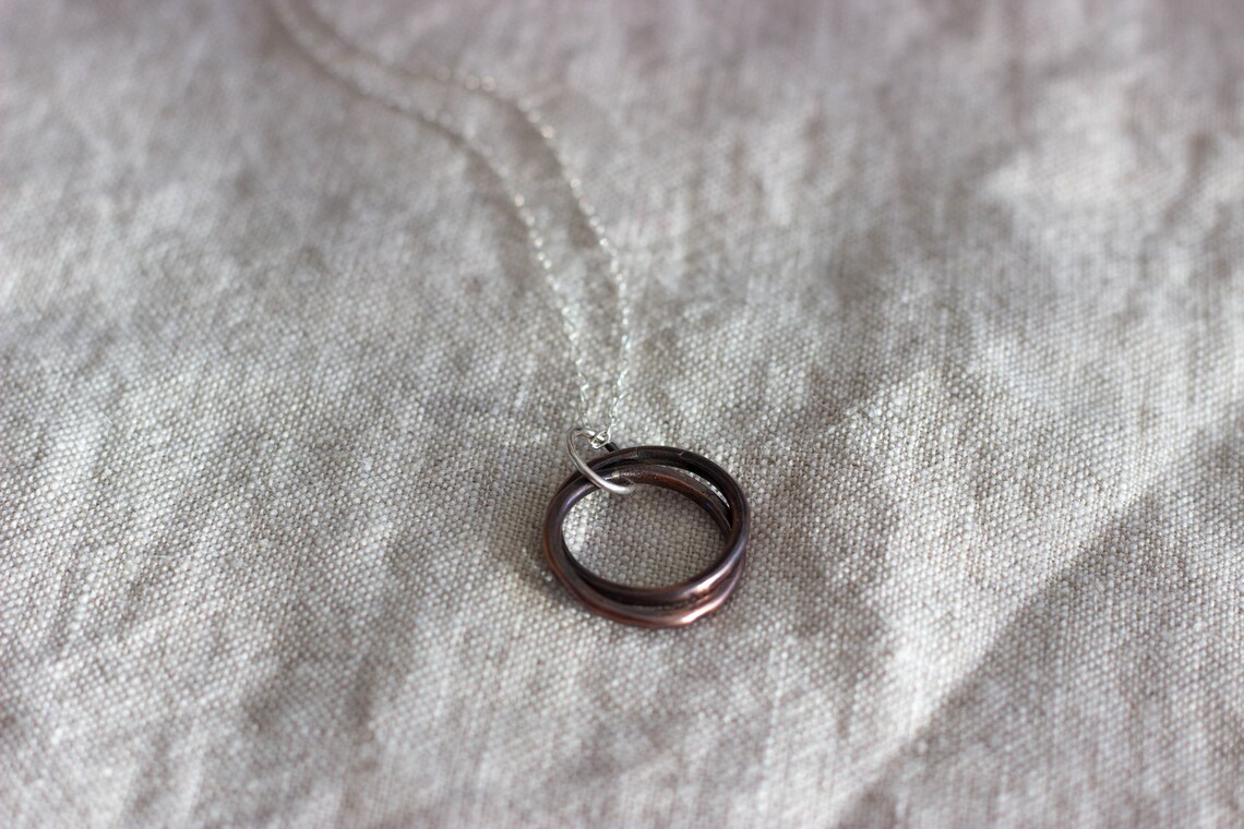 Copper Wire Interlinking Hoops Pendant Handmade Copper - Etsy