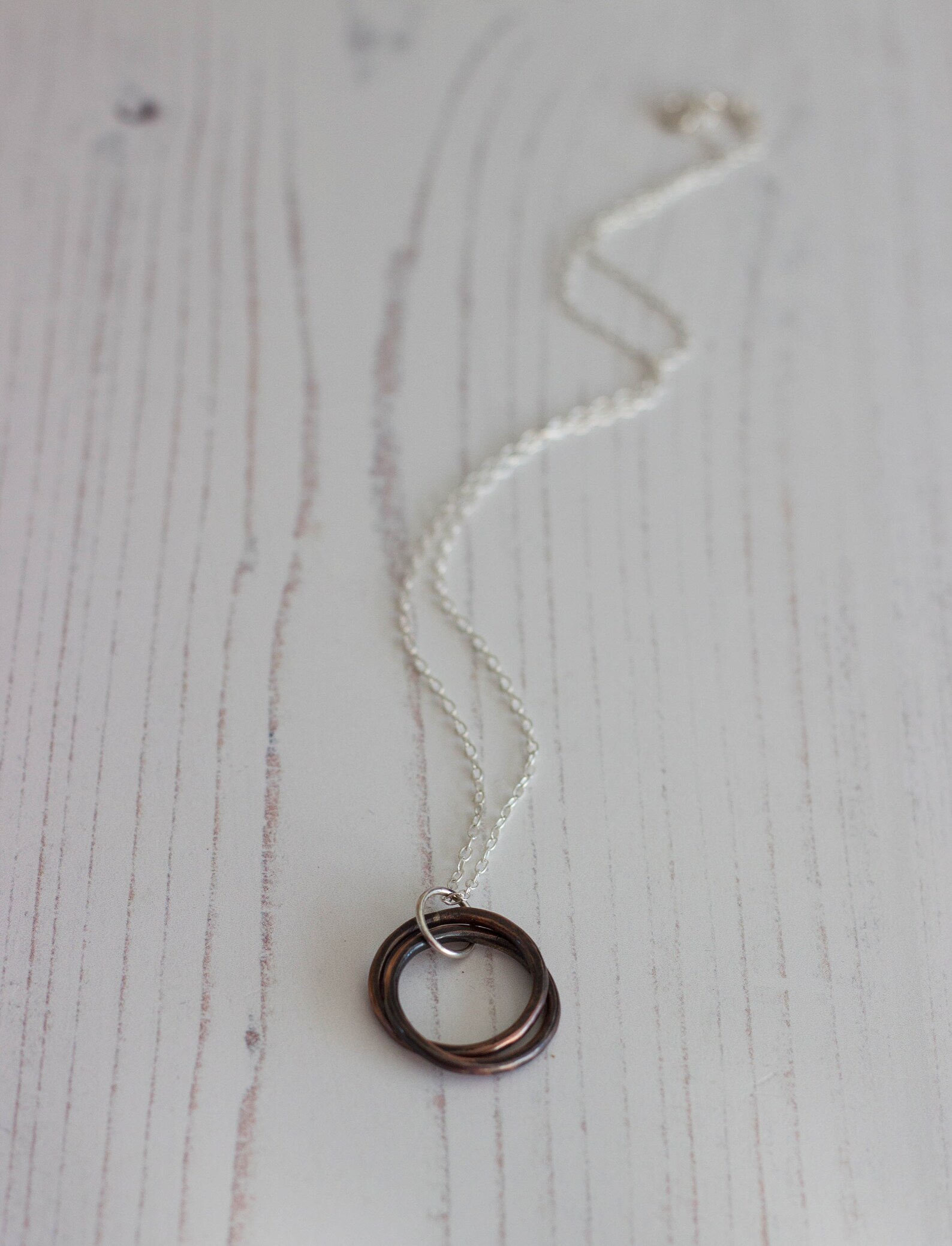 Copper Wire Interlinking Hoops Pendant, Handmade Copper Necklace ...