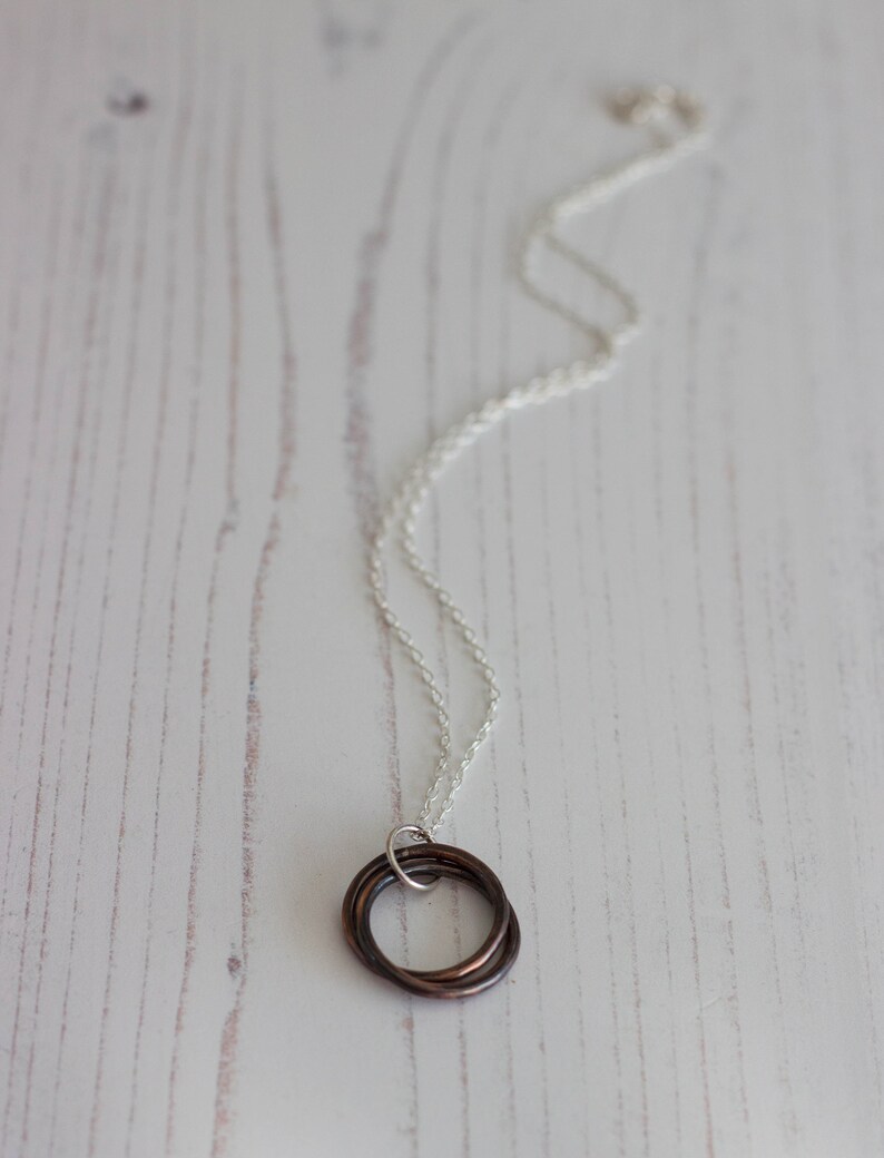 Copper Wire Interlinking Hoops Pendant, Handmade Copper Necklace ...