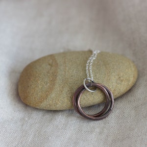 Copper Wire Interlinking Hoops Pendant, Handmade Copper Necklace ...