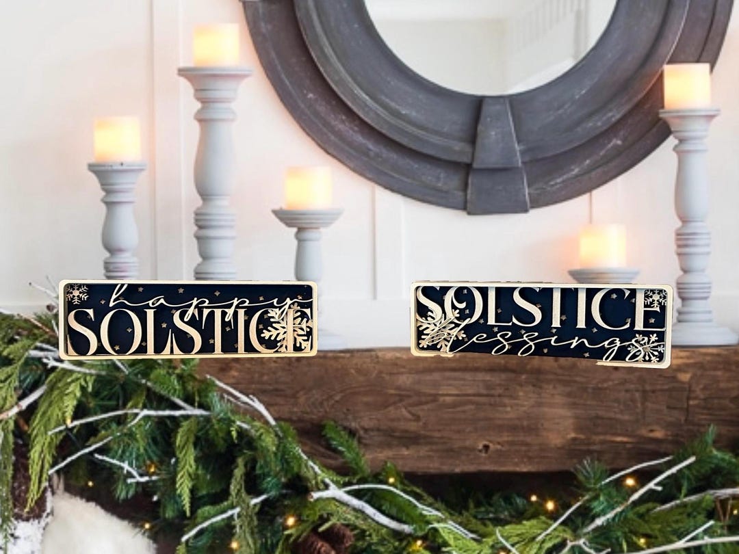 Layered Wood Solstice Sign - Laser Cut Winter Decor - Etsy UK