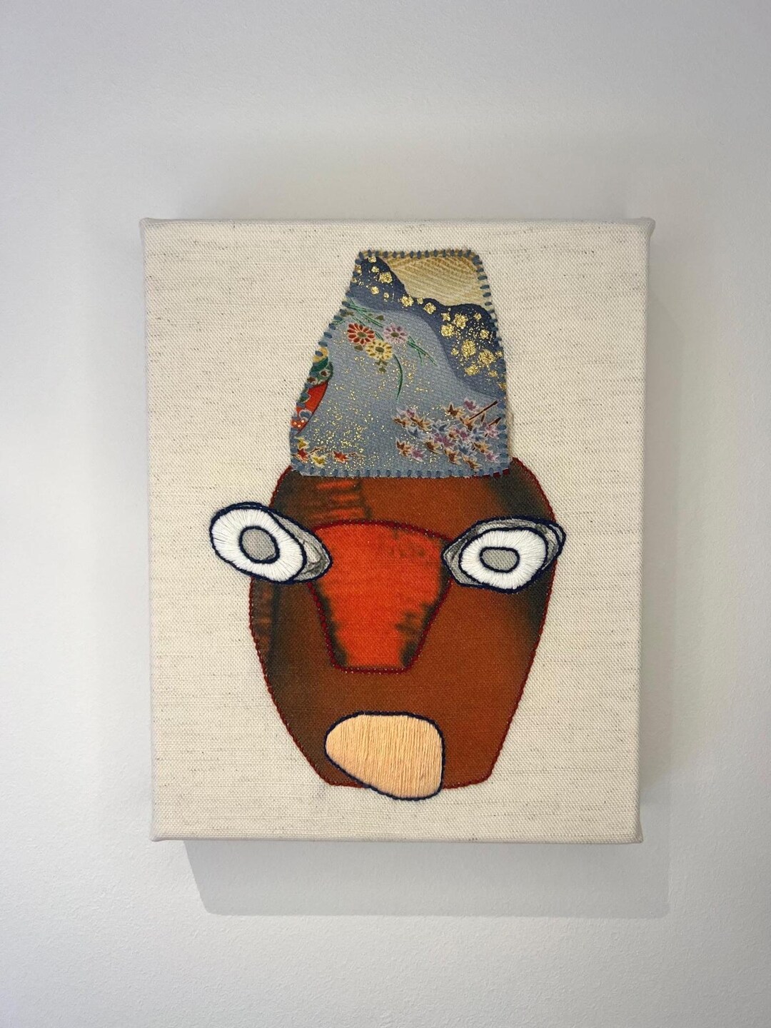 GILBERT - Printed Collage and Hand Embroidery on Canvas - Etsy