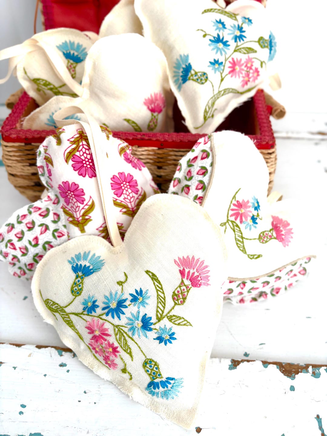 Valentine Hearts Lavender Sachet Bowl Fillers Handmade Vintage ...