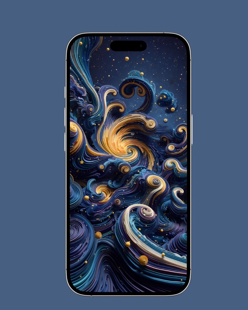 Van Gogh Starry Night Wallpaper 4K | 3D Papercut Style Phone Background ...