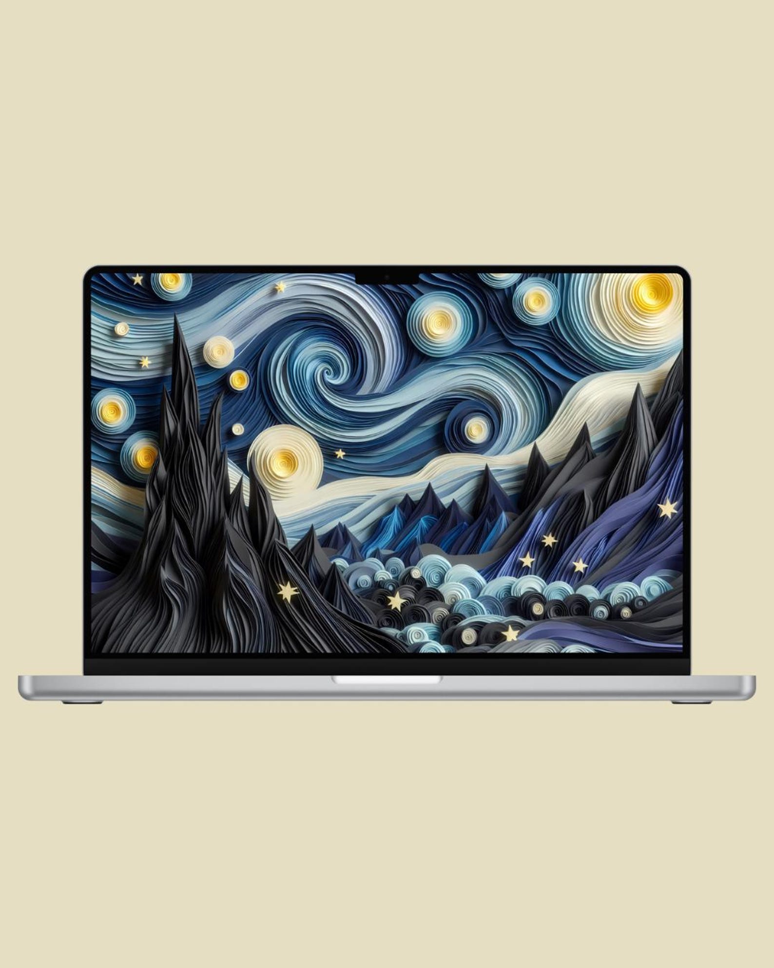 Van Gogh Starry Night Wallpaper 4K | 3D Papercut Style Phone Background ...