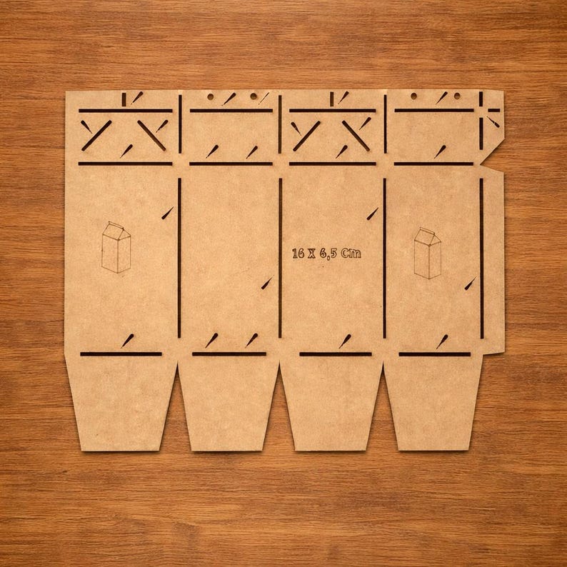 Milk Box Template, Vector for Laser Cutting, SVG DXF PDF File. Gift Box ...