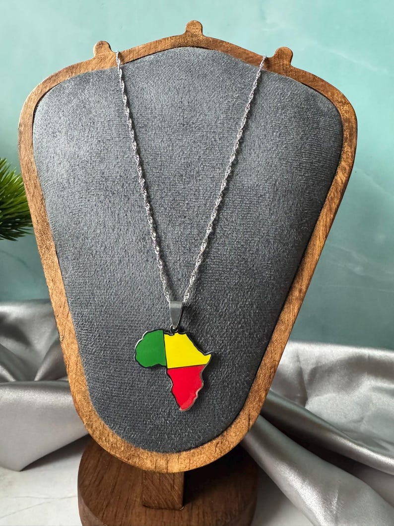 14K Gold Plated Africa Map Outline Charm, Benin Flag Charm, for ...