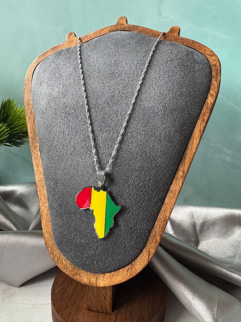 14K Gold Plated Africa Map Outline Charm, Guinea Flag Charm, for ...