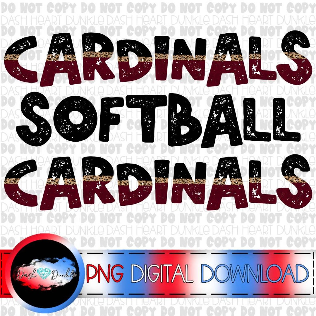 Maroon and Black Stacked Cardinals Softball Digital Download | Mascot ...