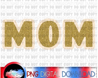 MAMA - Gold Glitter PNG - Etsy