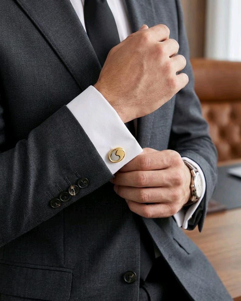 1970s Two-tone Swirl Cufflinks | Gold Silver Plated Geometric Brutalist ...