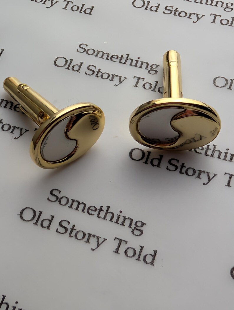 1970s Two-tone Swirl Cufflinks | Gold Silver Plated Geometric Brutalist ...