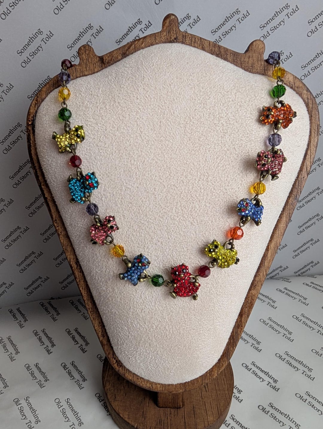 Signed Butler & Wilson Rainbow Crystal Cat Necklace – 1980s Pavé ...