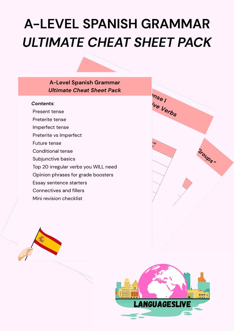 Ultimate Spanish A-level Cheat Sheet Guide | Grammar, Tenses, Exam Tips ...