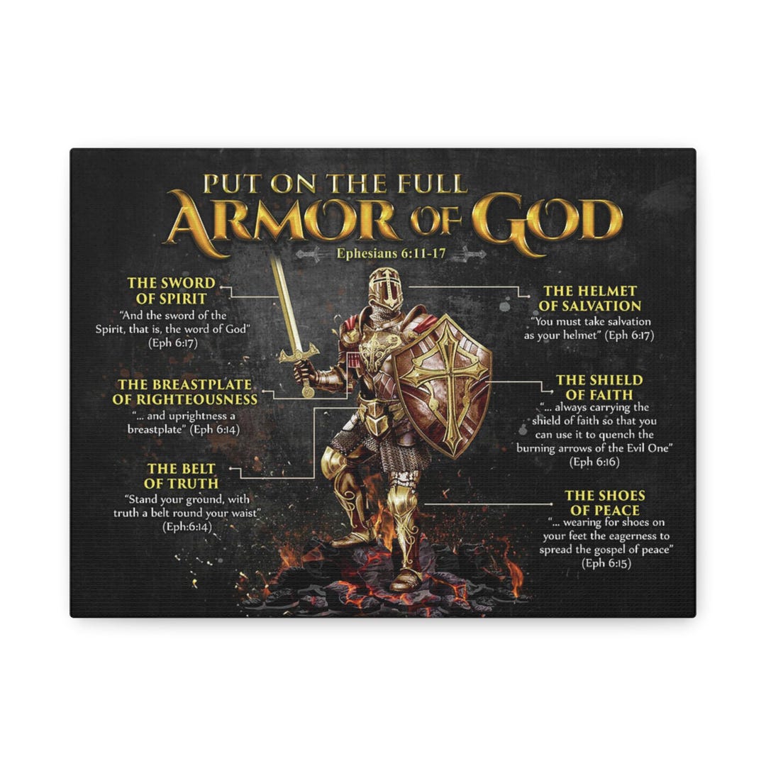Full Armor of God, Knight of God, Christian Decor Canvas Ready to Hang ...