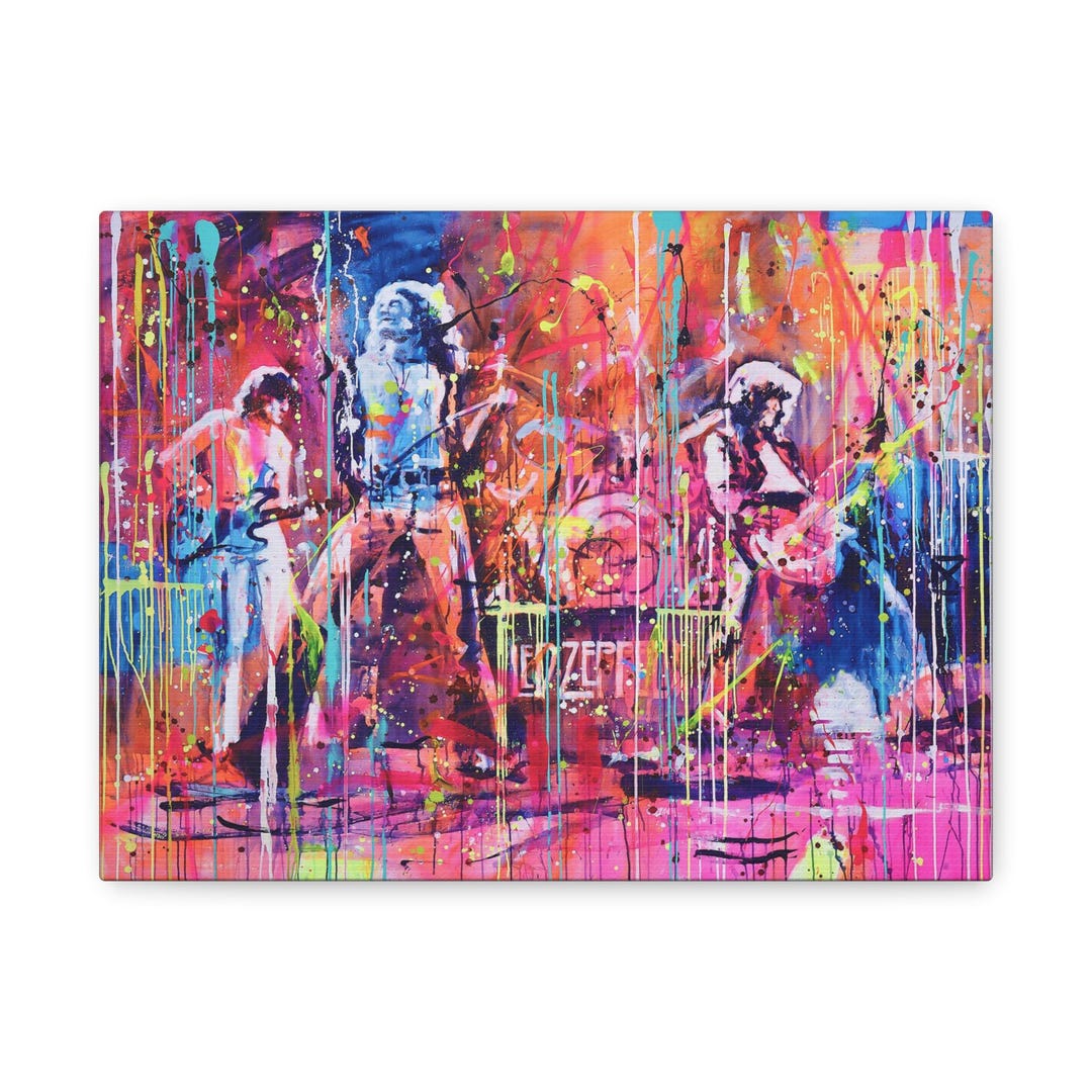Led Zeppelin Concert Abstract Pop Art Canvas Ready to Hang 1.25" Deep ...