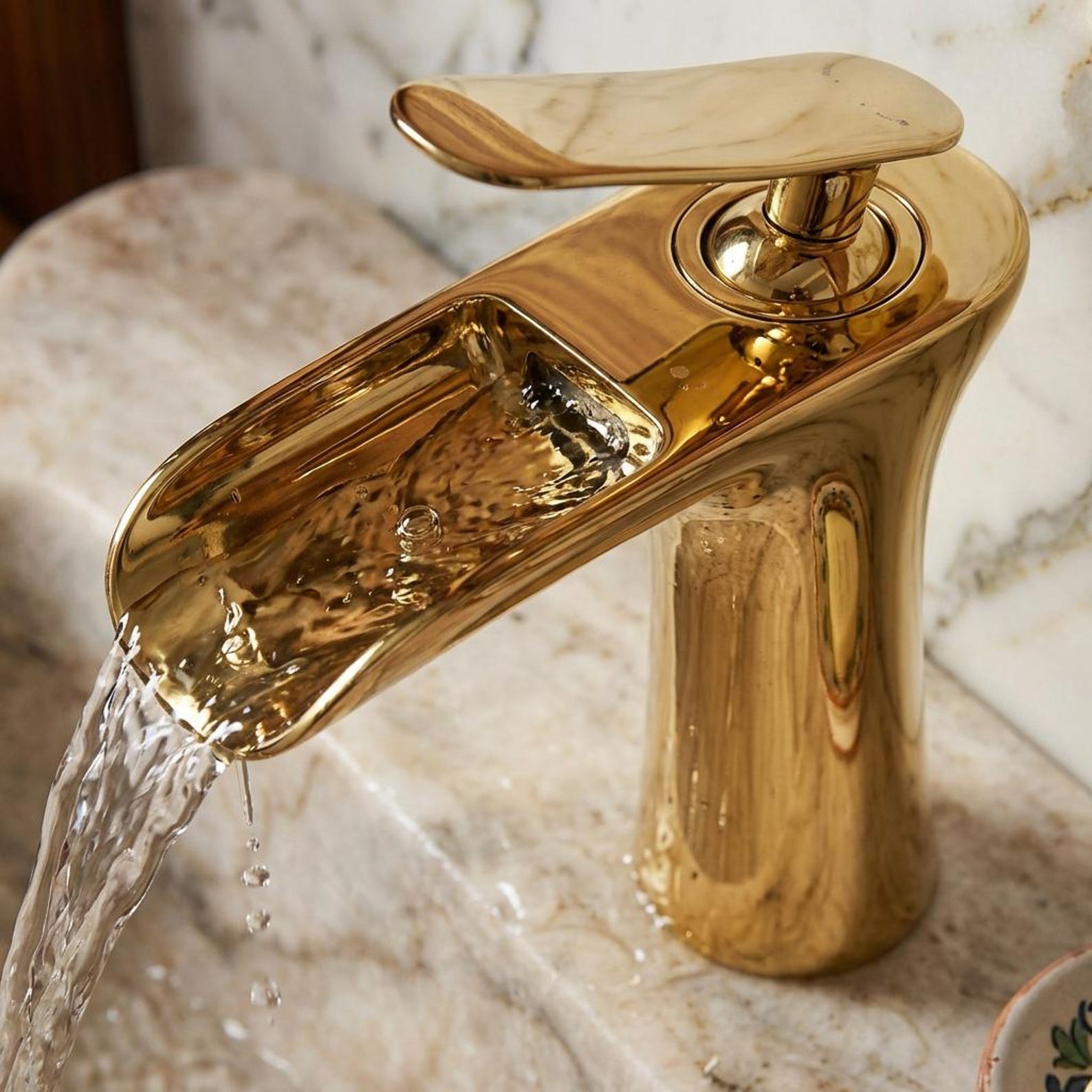 Waterfall Bathroom Faucet | Single Handle Basin Mixer Tap | Brass ...