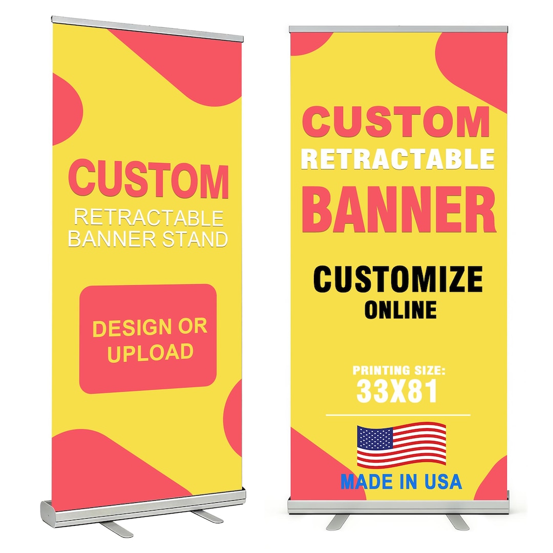 Custom Retractable Banner, Aluminum Frame, Portable Display (33"x81 ...