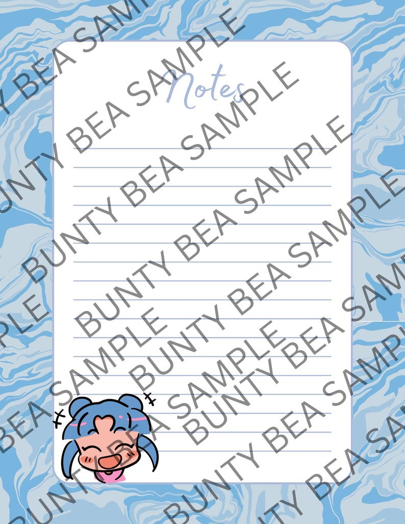 Girly Notepad Pages, 20 Unique Designs (digital Download 4.25x5.5 in ...