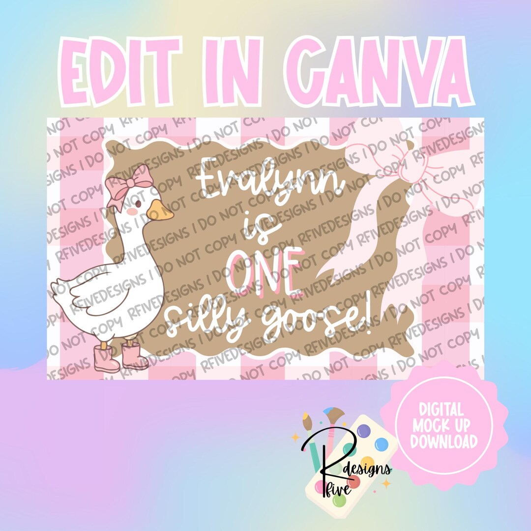 ONE Silly Goose Banner Template | Digital Download | Canva Mockup ...