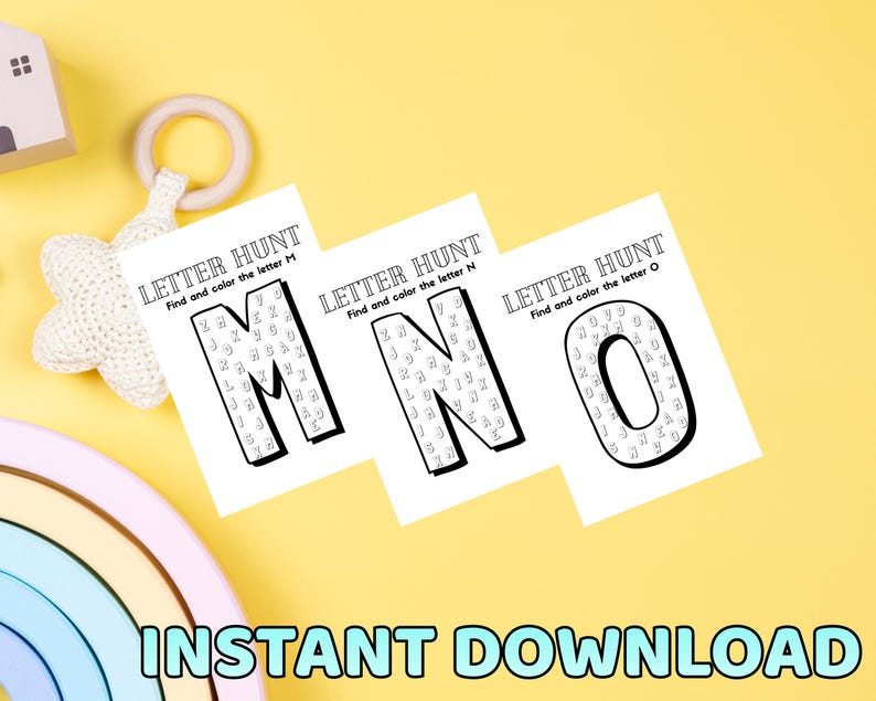Letter Hunt Coloring | Alphabet Learning Activity | Preschool Letter ...
