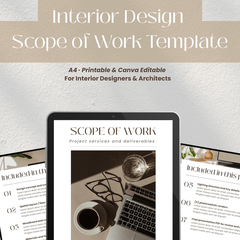 Interior Design Scope of Work Template | Client Contract (canva ...
