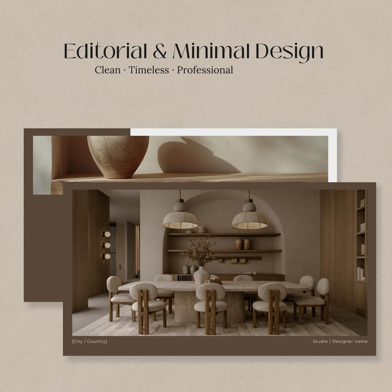 Interior Design Portfolio Template Canva | Minimalist Presentation ...