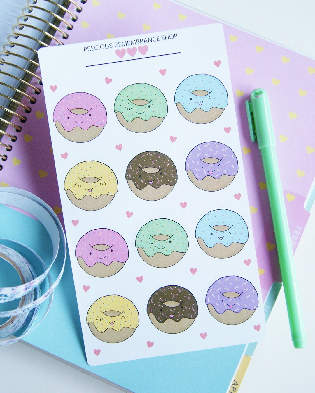 Donut Stickers Doughnut Dessert Sweet Treats Food - Etsy