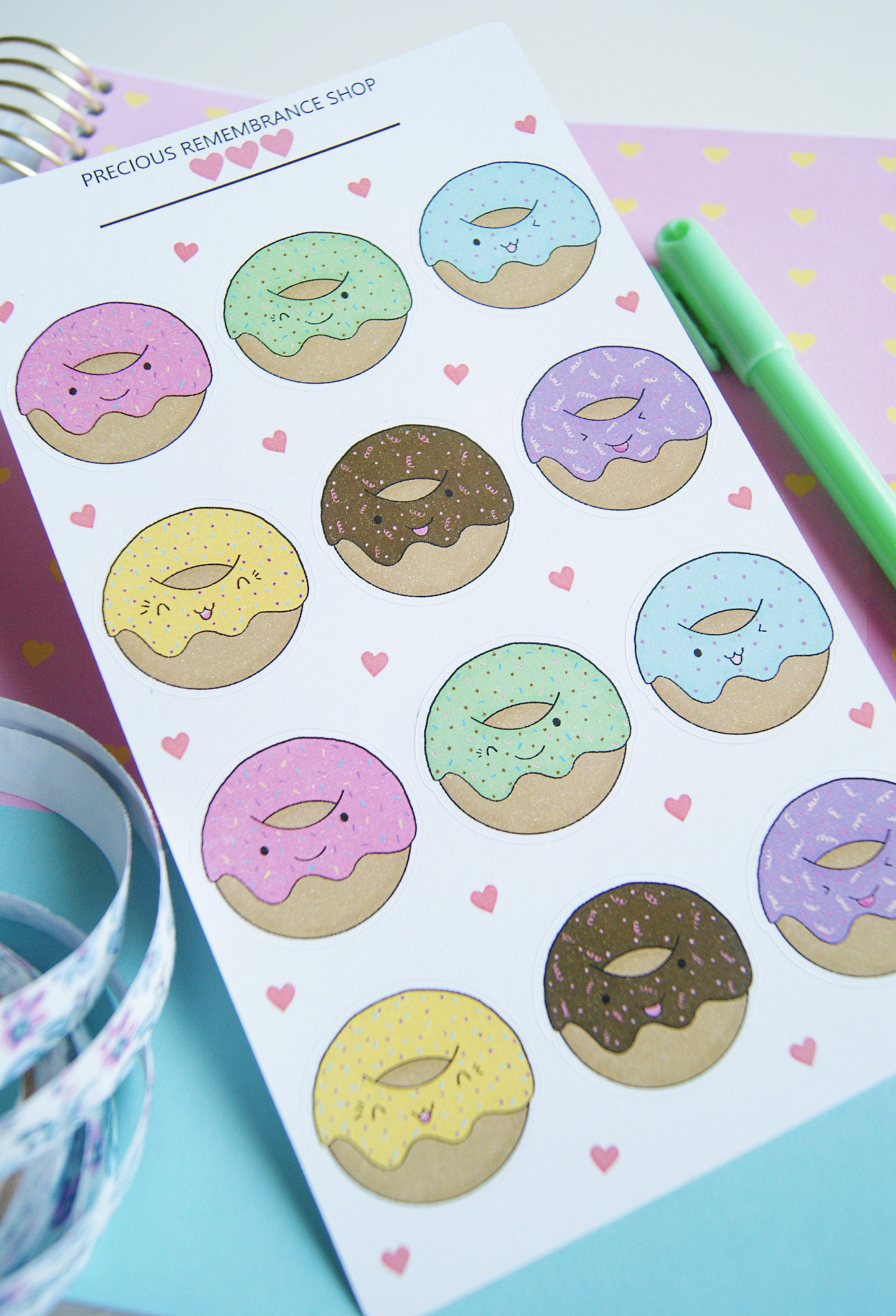 Donut Stickers Doughnut Dessert Sweet Treats Food - Etsy