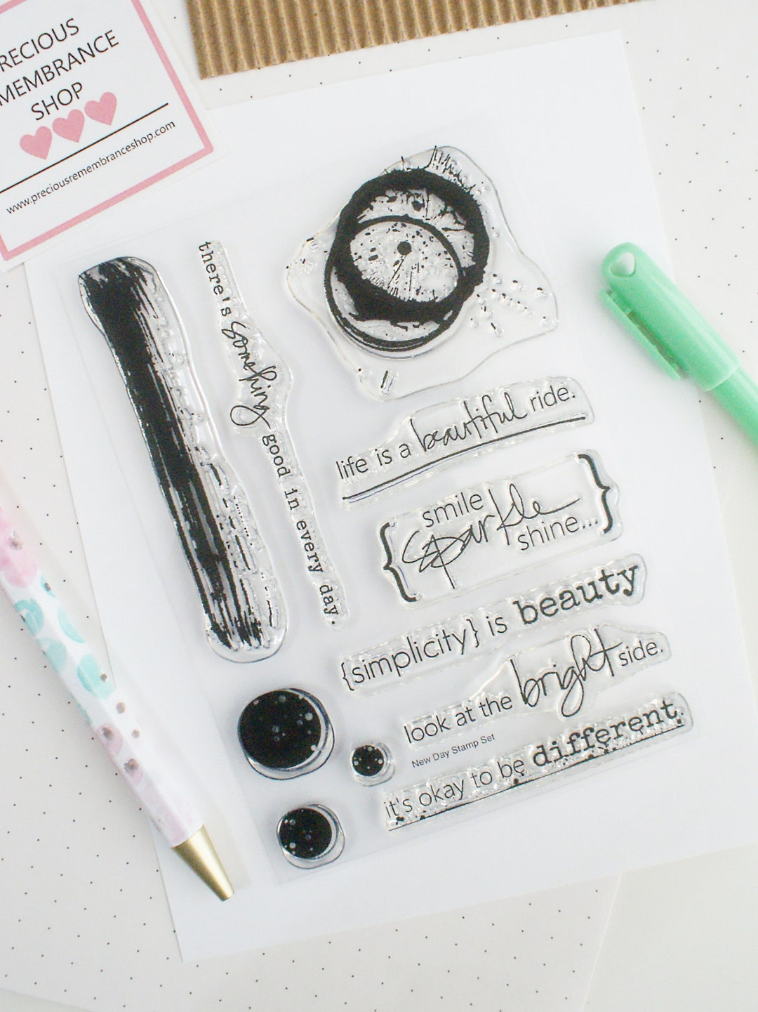 New Day Stamp Set - Clear Stamps, Made in USA | Sentiment , Phrase ...