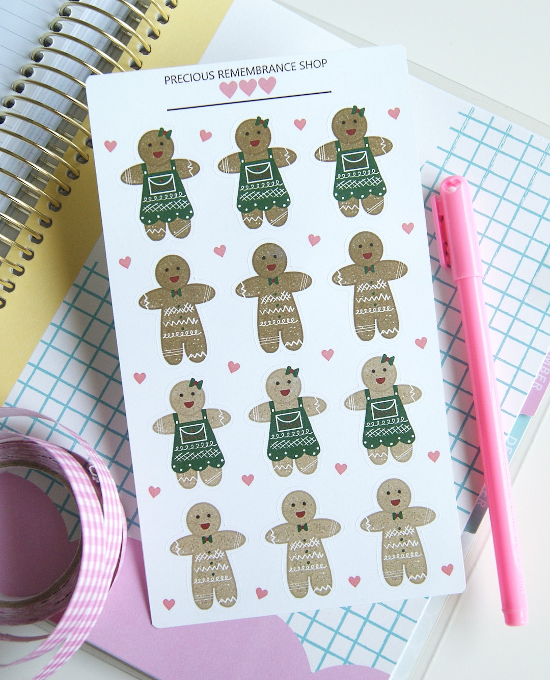 Gingerbread Man Stickers , Holiday Stickers, Christmas Gift Wrapping ...