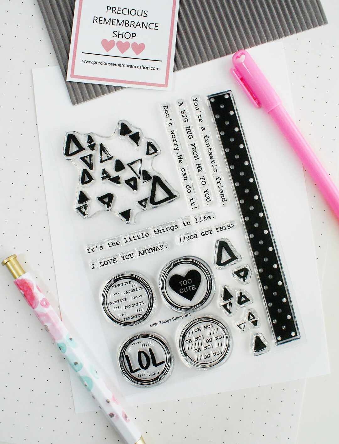 Little Things Stamp Set - Clear Stamps, Made in USA | Sentiment, Phrase ...