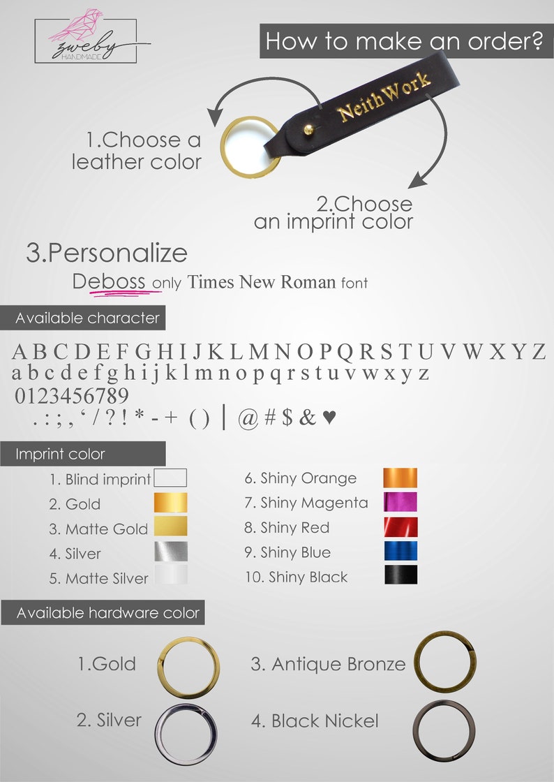 Personalised Colorful Leather Key loop / Keychain with | Etsy