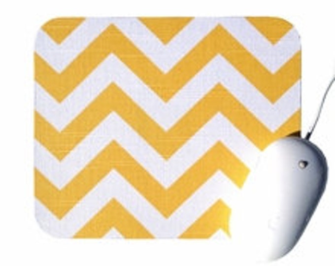 Chevron Mouse Pad / Yellow and White / Home Office Decor / Zig - Etsy