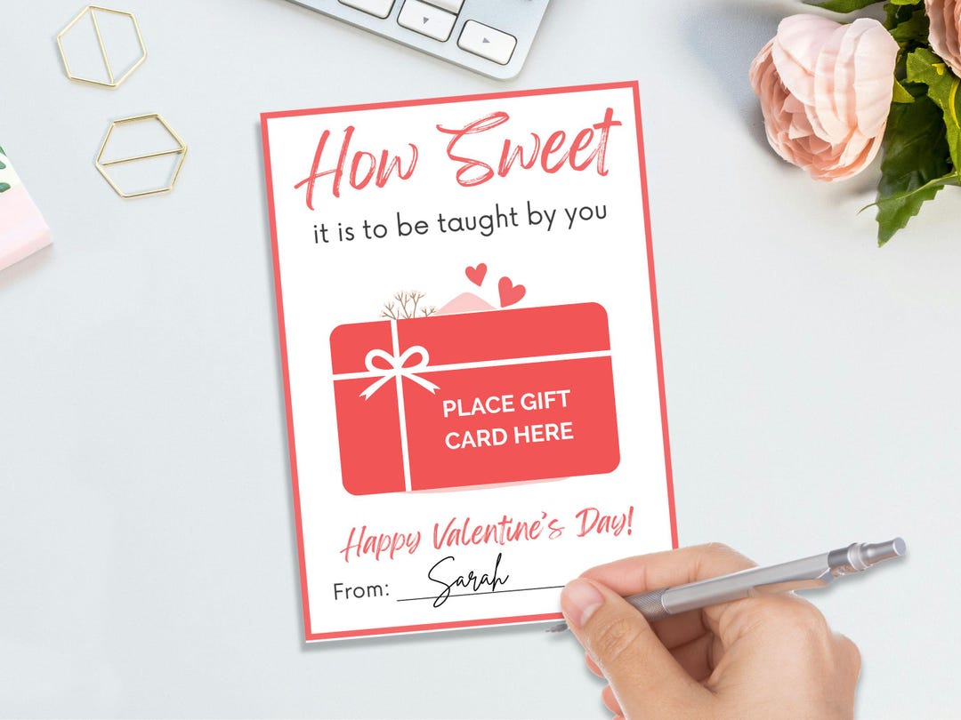 Printable Valentine Gift Card Holder, Instant Download Teacher ...