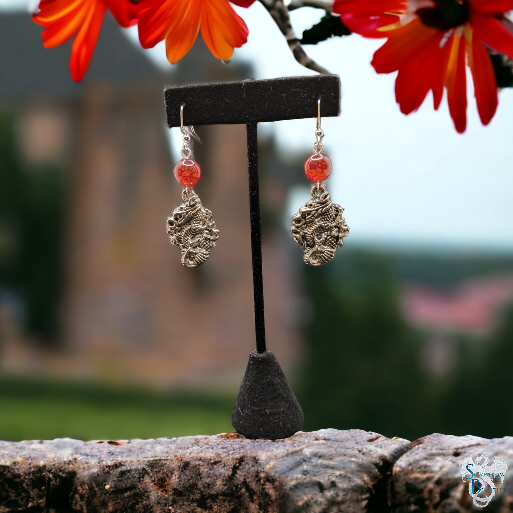 Dragon & Dragon Scale Agate Earrings, Asian Dragons, Crystal Earrings ...