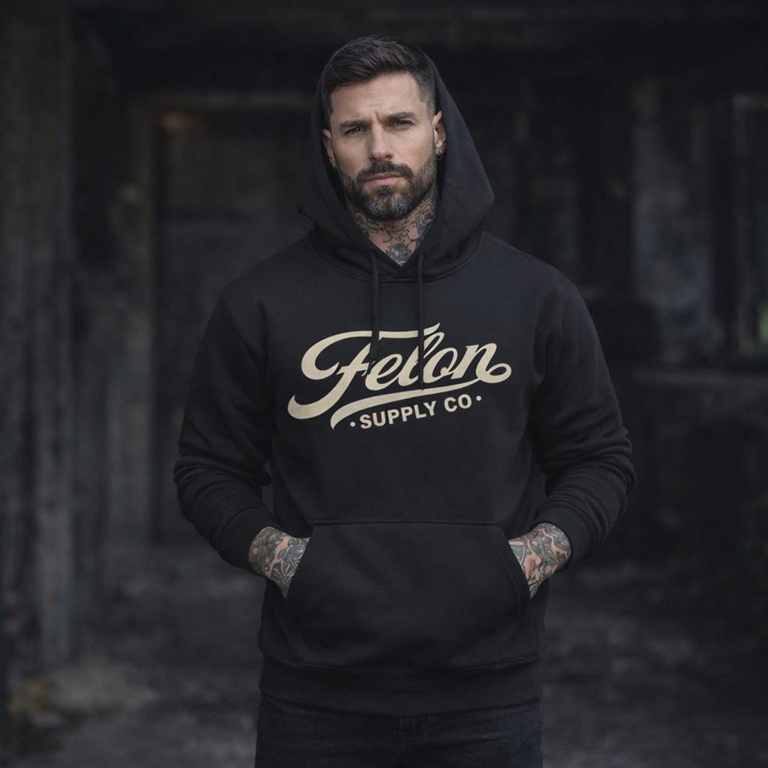 Felon Supply Co Vintage Logo Hoodie - Etsy
