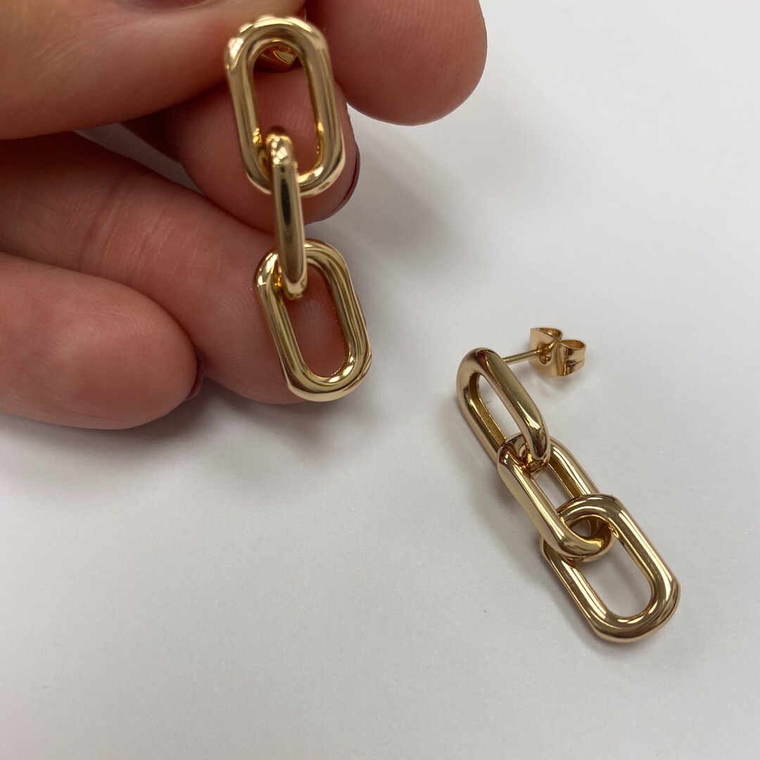 Chunky Chain Link Earrings - Etsy